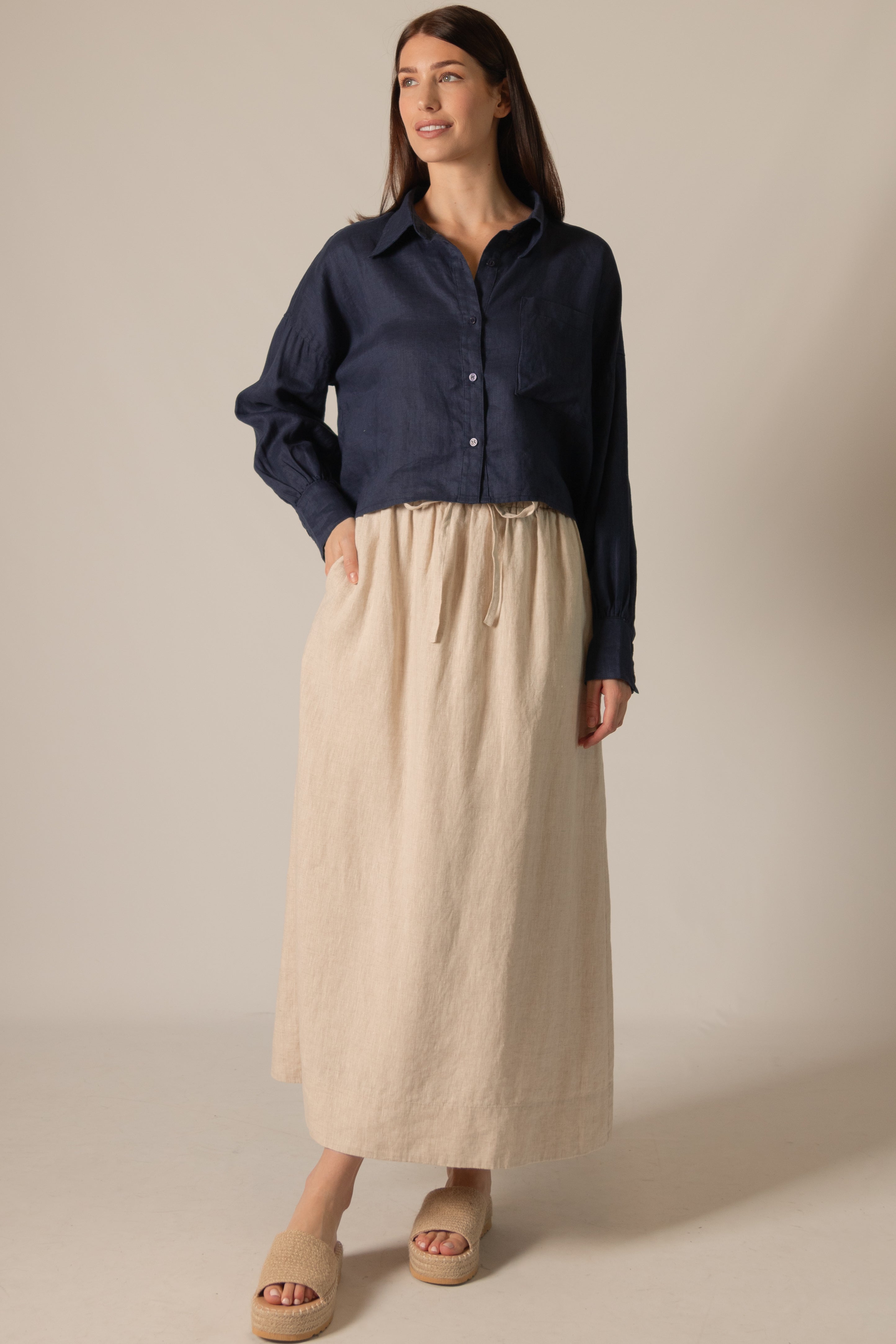 Sol Linen Maxi Skirt – P.CILL